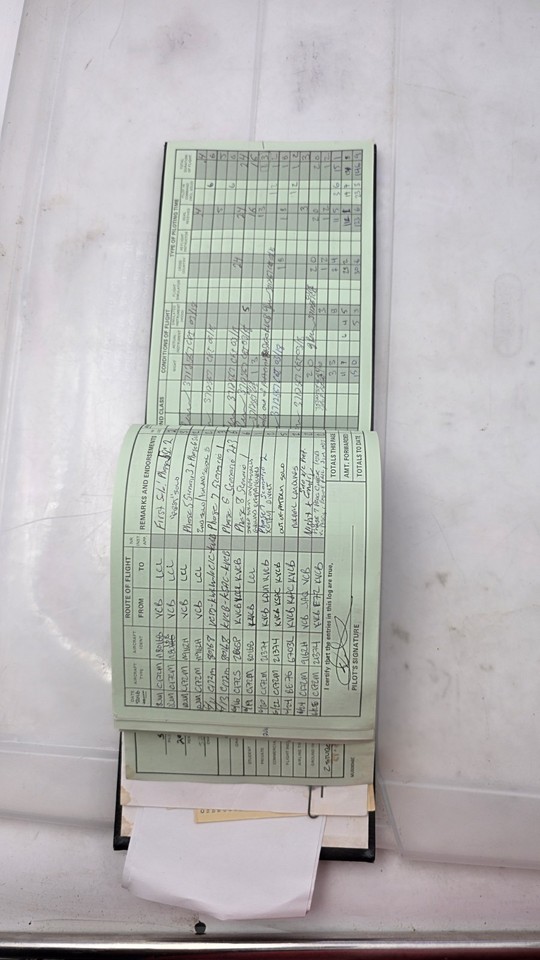 Vintage Pilot Logbook Flight Proficiency Record 1990’s Some Pages ...