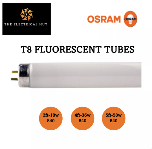 Osram 2ft 18w, 4ft 36w, 5ft 58w T8 G13 Fluorescent Tube 840 Cool White ...