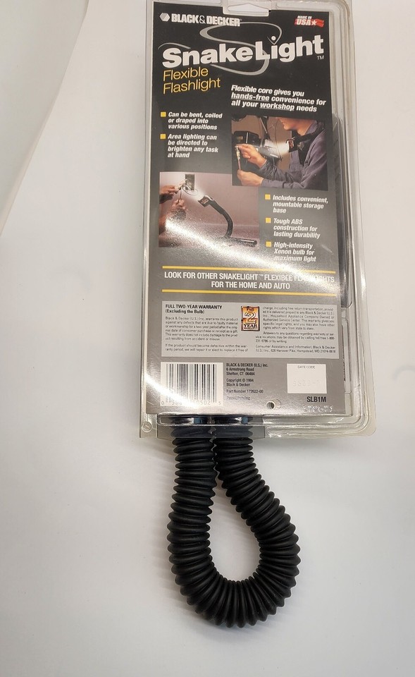 Vintage 1994 Black & Decker Snake Light Flexible Flashlight NOS Sealed ...