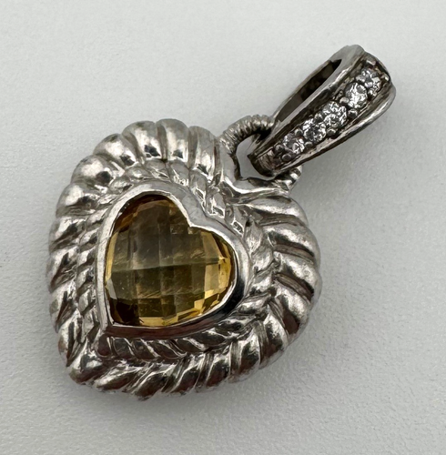 Judith Ripka Sterling Silver Heart Necklace Pendant 6.4g | eBay