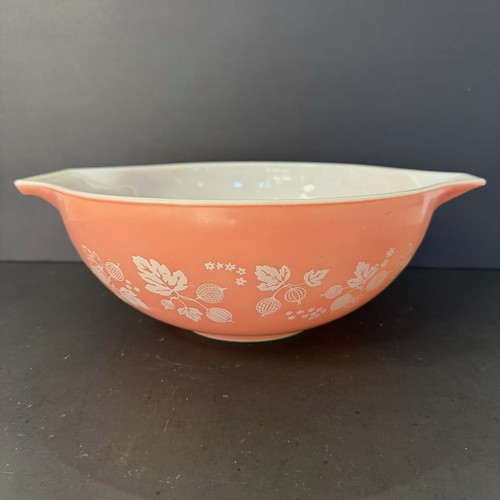 Vintage Pyrex Pink White Gooseberry Cinderella 4 qt Mixing Bowl 444 ...