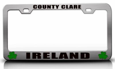 COUNTY CLARE IRELAND Irish Flag Steel License Plate Frame | eBay