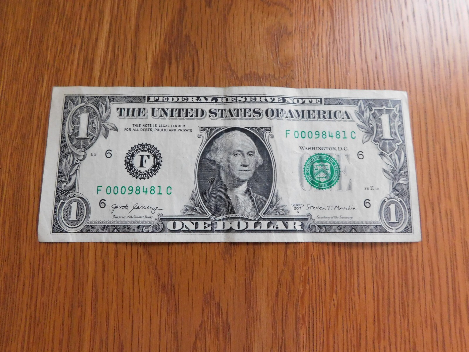 U.S. $1 ONE DOLLAR BILL NOTE MONEY CURRENCY ULTRA LOW *SERIAL* NUMBER ...