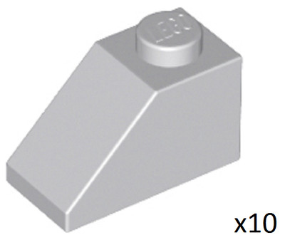 LEGO 3040 Light Bluish Gray Slope 45 2 x 1 Parts x10 | eBay