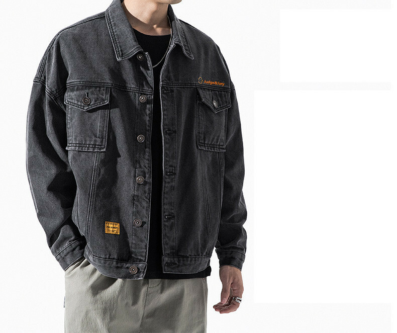 Men's Fashion Loose Tooling Jacket Men's Fashion Tops Lapel Design | eBay