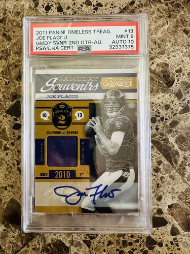 2011 Panini Timeless Treasure Joe Flacco #5of5 Rare Psa-9-Relic Jersey ...