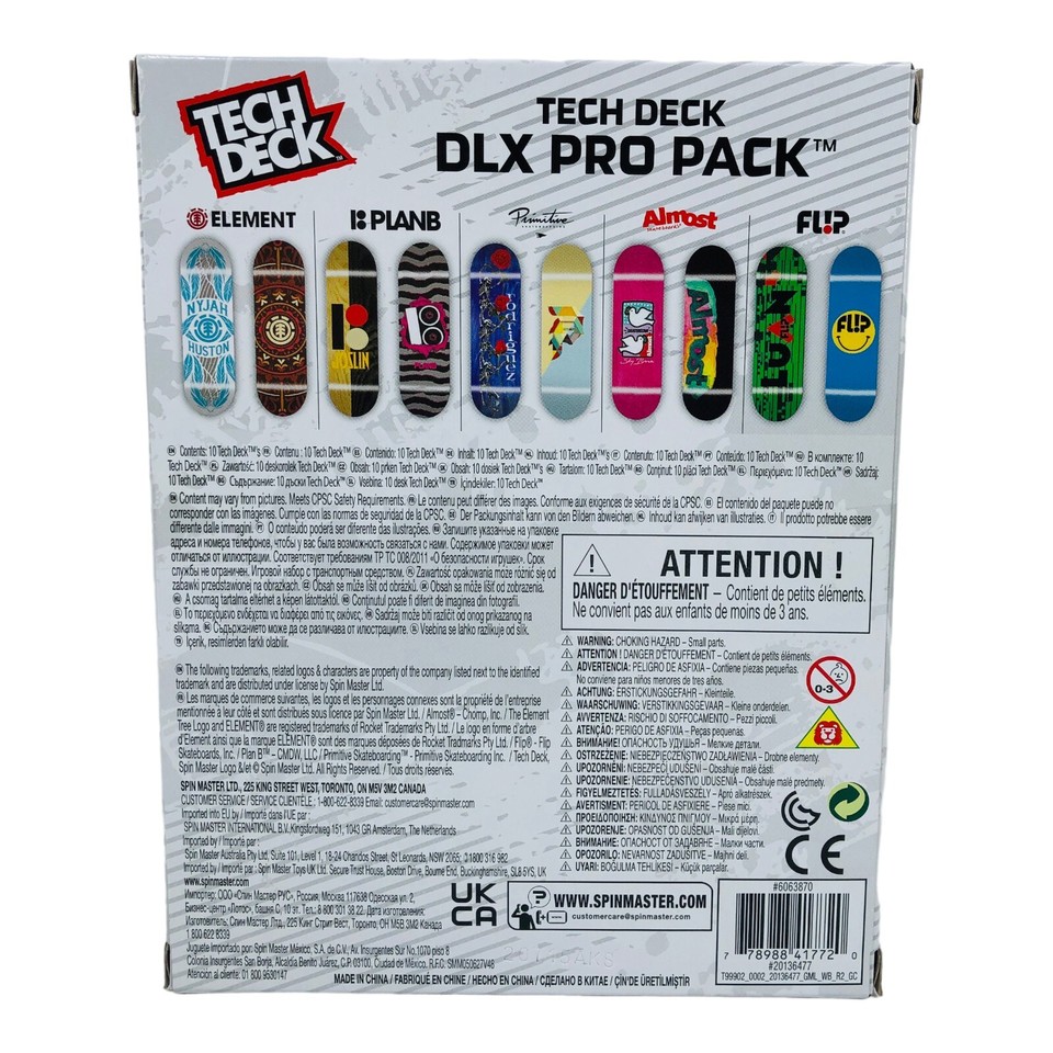 Tech Deck DLX Pro Pack 10 Boards Skate Fingerboard Toy Spin Master ...