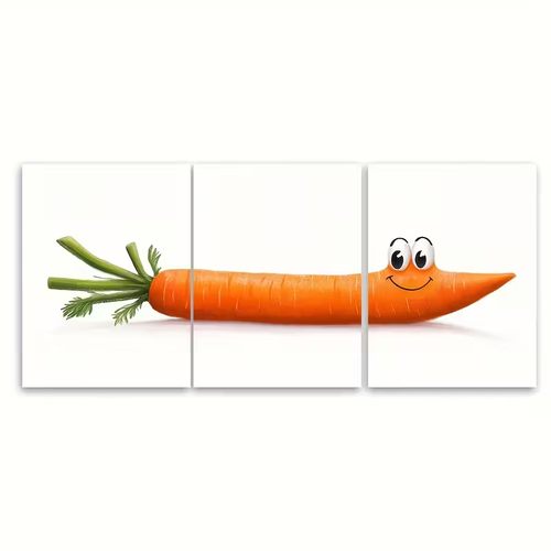 3pcs Smart Carrot Illustration, Funny Reading Metal Print Ready to Hang ...