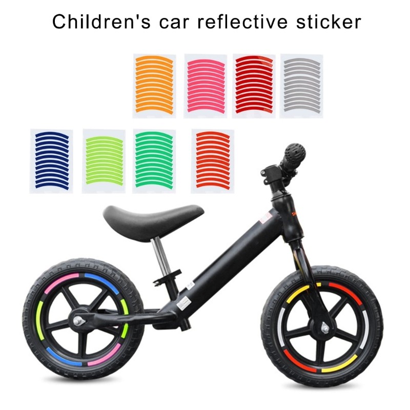 12Pcs Kids Balance Bike Safety Sticker Wheel Decoration Reflective Tire ...