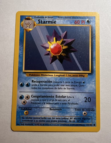 Starmie - 64/102 -Spanish - Base Set - 1999 - Unlimited - Pokemon TCG ...