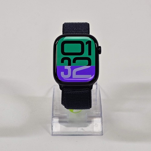 GPS Only Apple Watch Series 10 46MM Jet Black Aluminum Ink Sport Loop ...