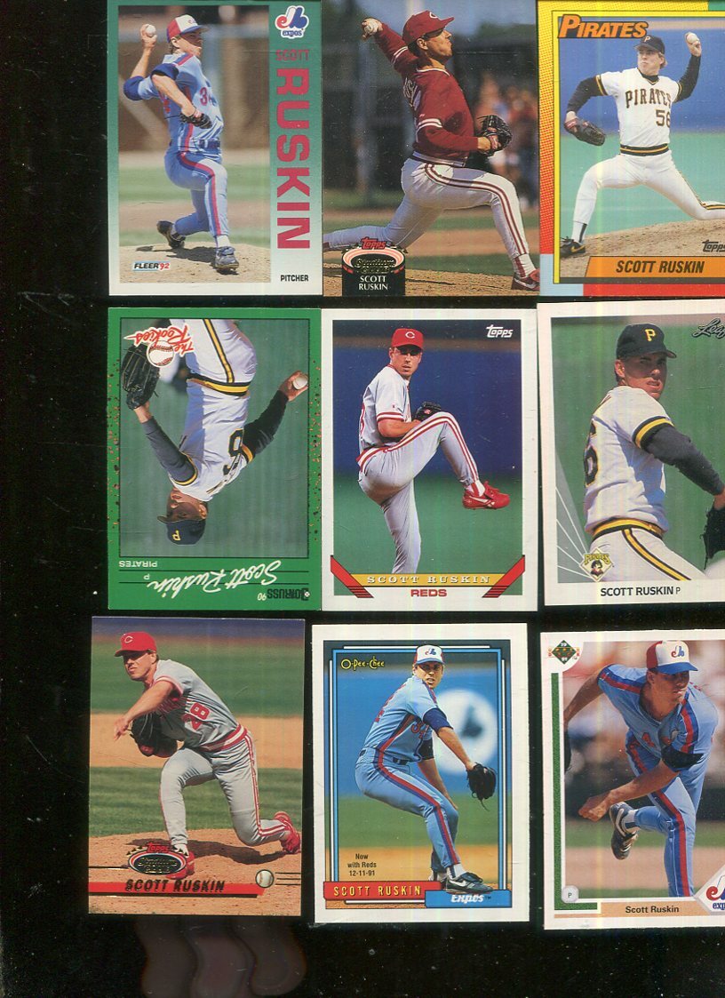 SCOTT RUSKIN LOT OF 19 ALL DIFFERENT BASEBALL CARDS PIRATES REDS ...