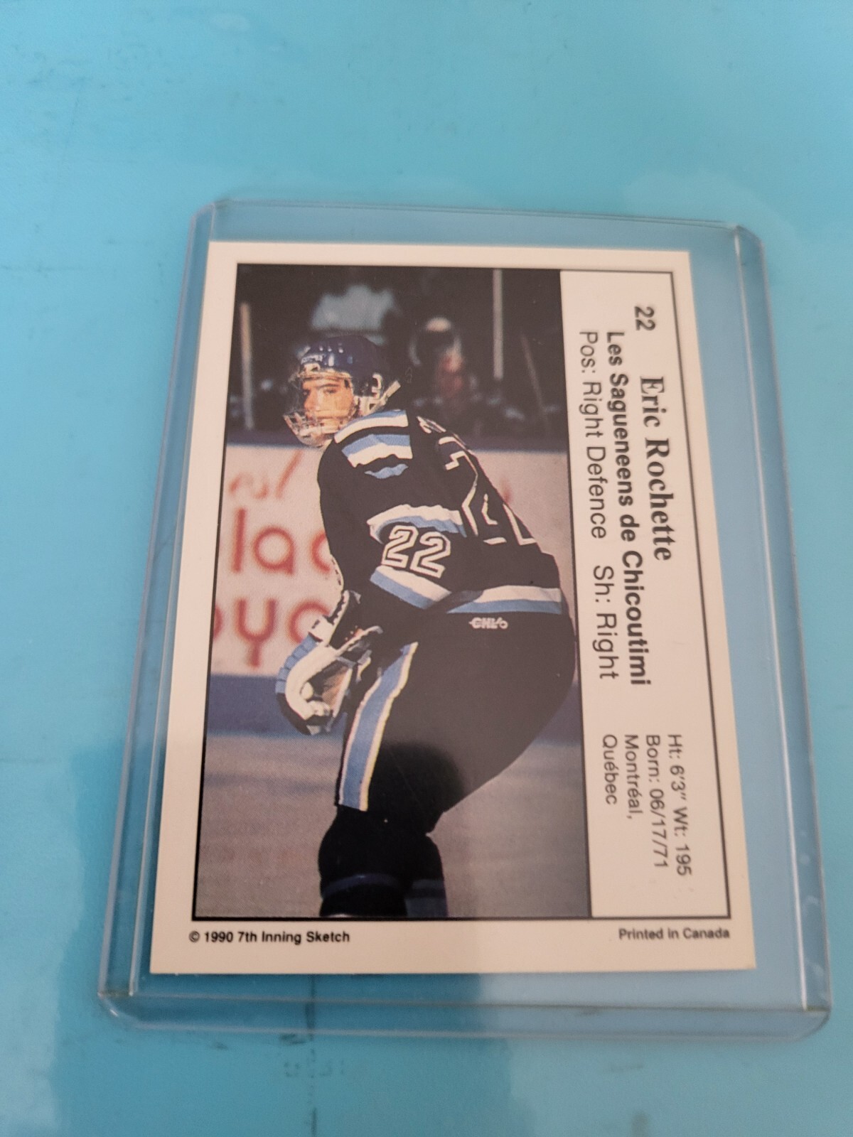 1990-91 7th Inning Sketch QMJHL # 22 ERIC ROCHETTE CHICOUTIMI ...