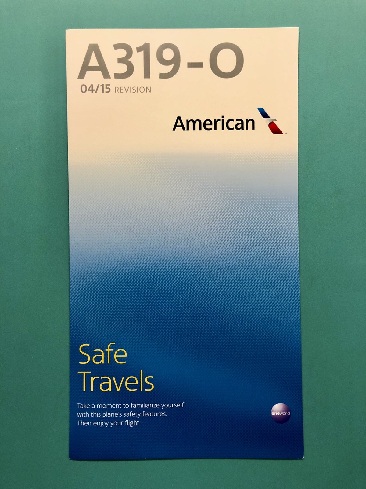 AMERICAN AIRLINES SAFETY CARD--AIRBUS 319-O | eBay