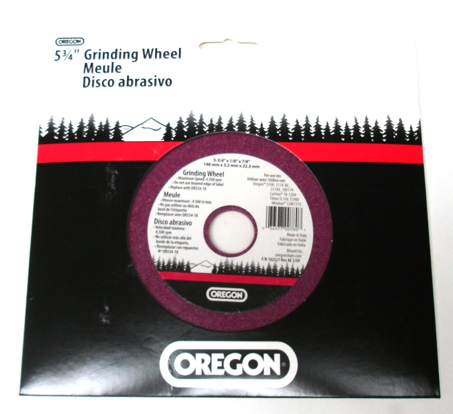 OREGON 5-3/4" x 1/8" Grinding Wheel for Chainsaw Chain Bench Grinders ...