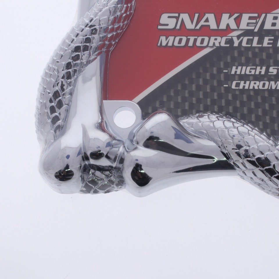 Chrome Motorcycle Metal License Plate Frame Serpent Viper Snake and ...