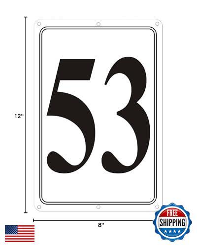 Premium Aluminum Number Signs 53-12" X 8" Numbered Signs for Parking ...