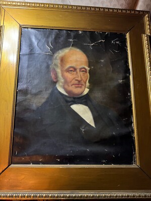 Huge Antique 19th Century "Formal Male Portrait" Oil Painting - Signed ...