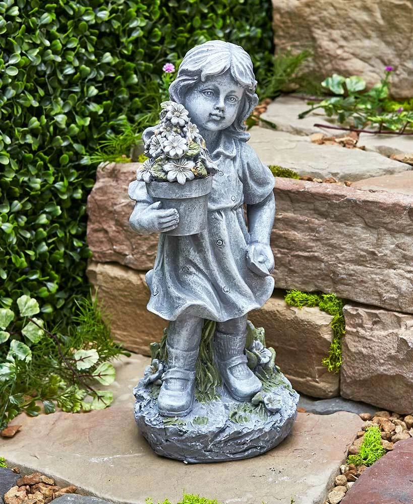 Solar Garden Statue Girl