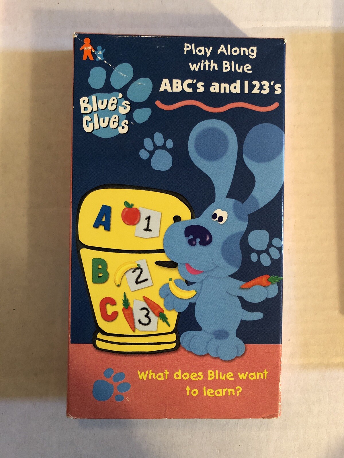 Nick Jr Blue’s Clues Play Along With Blue ABCs and 123s VHS Vintage | eBay