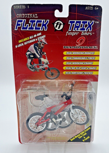 Vtg Spin Master Flick Trix Red Metal Finger Bikes Series 1 Diamondback ...