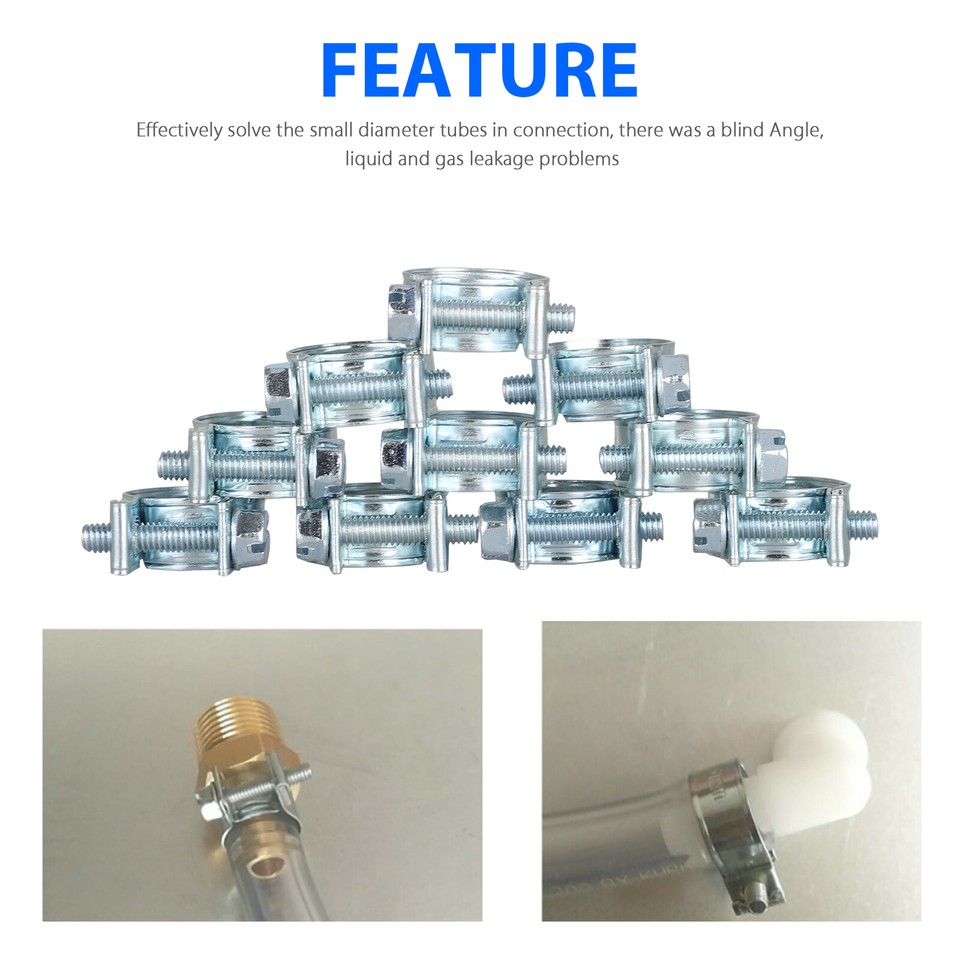 30PCS 1/4" 5/16" 3/8" Fuel Injection Gas Line Hose Clamps Clip Pipe ...