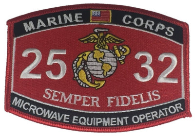 MARINE CORPS 2532 MICROWAVE EQUIPMENT OPERATOR SEMPER FIDELIS MOS PATCH ...