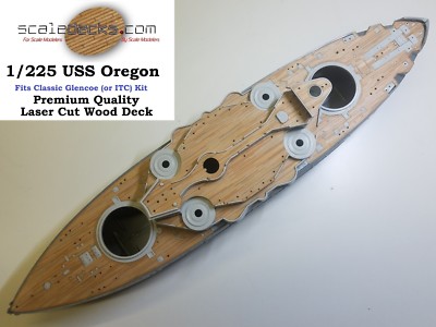Wood Deck for 1/225 USS Oregon (fits Glencoe/ITC kits) by Scaledecks ...