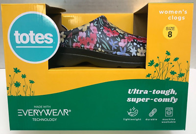 Totes Ultra-Tough, Super-Comfy Women’s Clogs, Size 8 Black Garden ...
