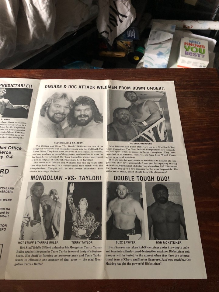 Vintage 03/23/1986 Houston, TX Paul Boesch Wrestling Program NWA/UWF ...