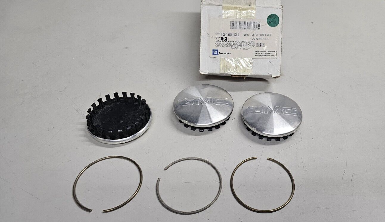 LOT OF 3 Genuine GM 12499421 2007-2014 Polished Wheel Center Caps TAHOE ...