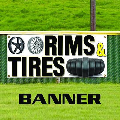 Rims And Tires Sale Banner Garage, Workshop, Auto Parts Shop Vinyl ...