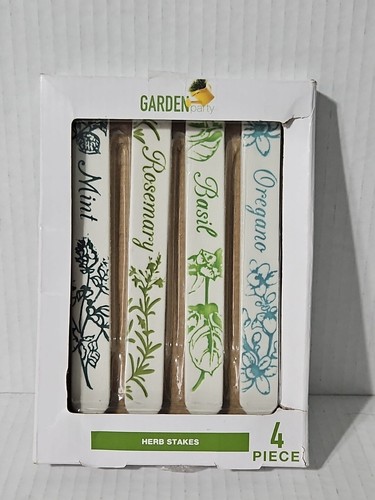 Herb Stake Plant Markers Rosemary Mint Oregano Basil Ceramic Garden ...