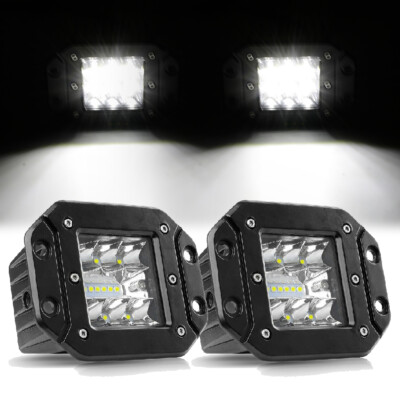 2X 5" 260W Flush Mount LED Lights Pods Backup Reverse Rear Bumper Off ...