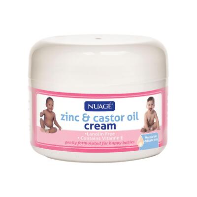 Nuagé Zinc & Castor Oil Nappy Cream 200ml Baby Diaper Rash Barrier Skin ...