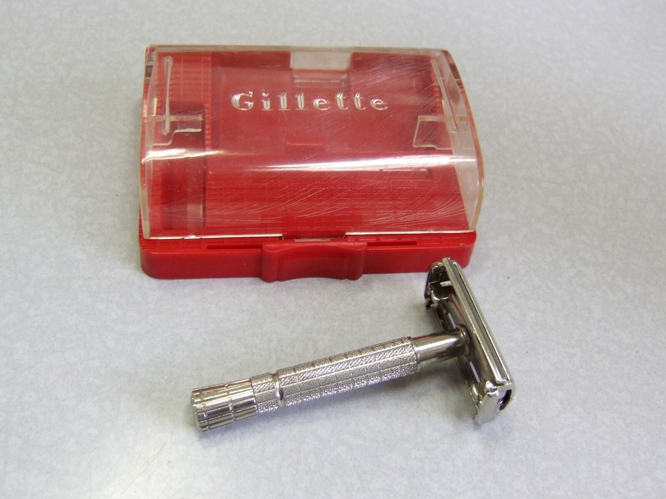 Vintage Z-2 1954 Gillette Super Speed Flare Tip DE Safety Razor Set in ...