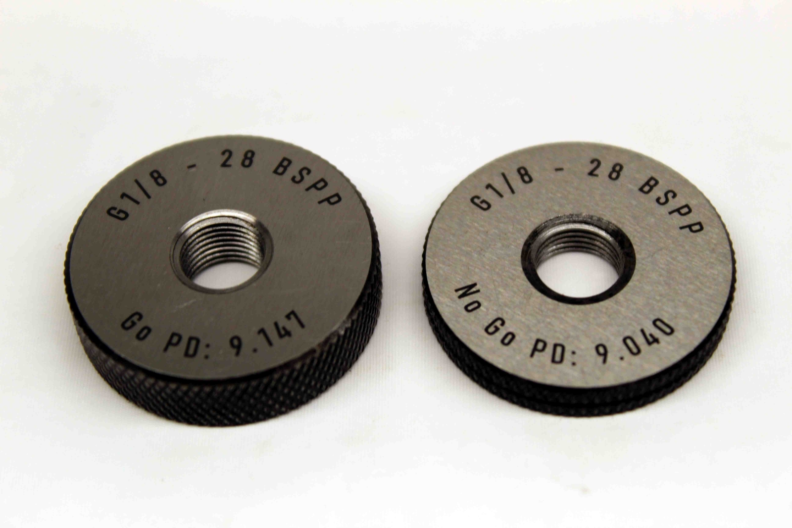NEW G 1/8 28 BSPP SOLID PIPE THREAD RING GAGE .125 GO NO GO PD'S = 9. ...