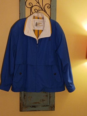 Mens London Fog Size XL-Reg Windbreaker Jacket Blue /Yellow/ White | eBay