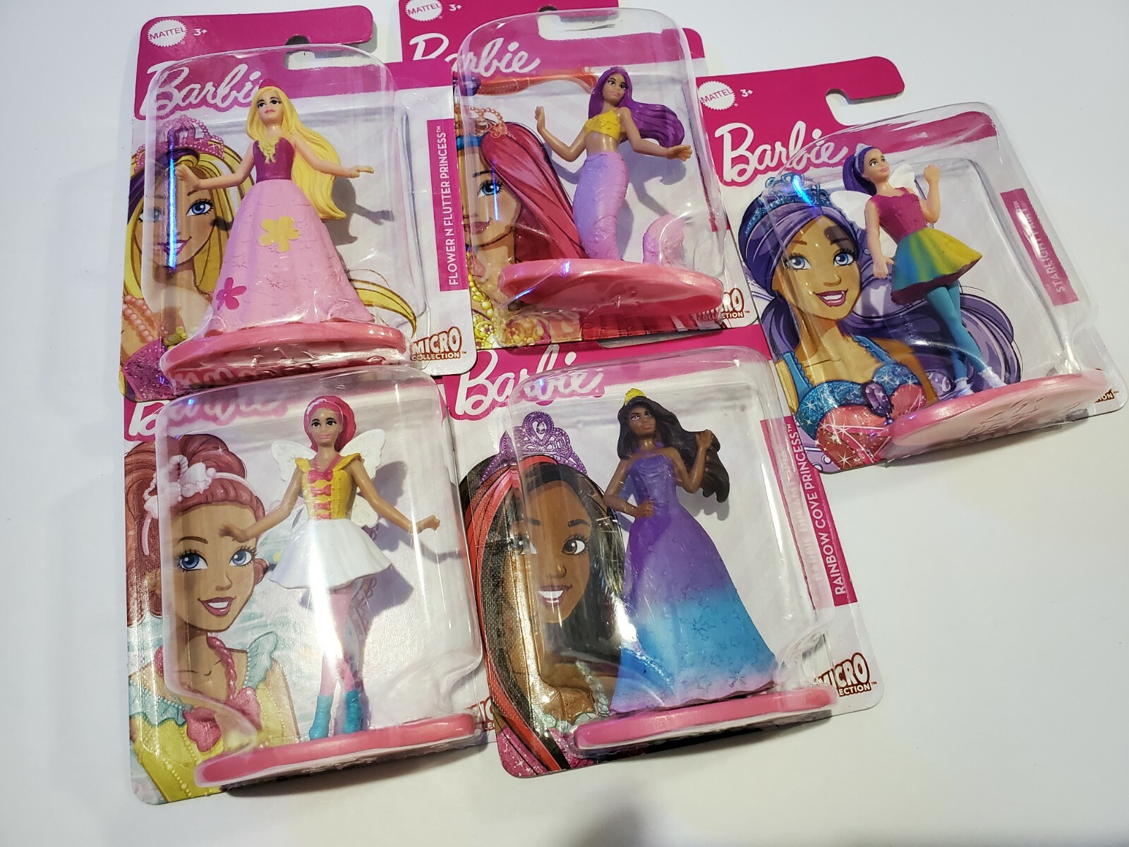 BARBIE Micro Collection Set of 5 Flutter Princess, Dreamtopia, Mermaid ...