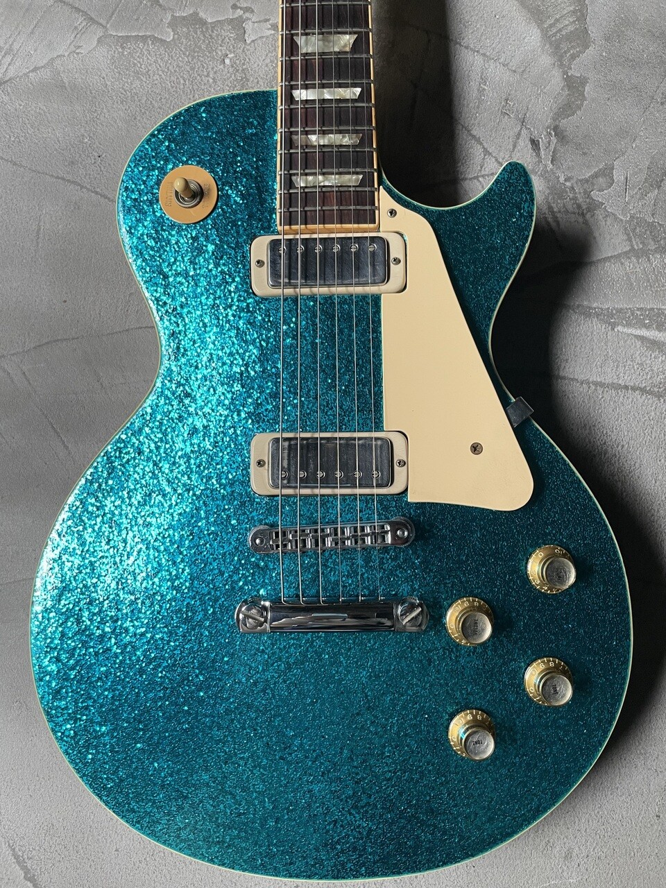[AUTH] Gibson 1976 Les Paul Deluxe Blue Sparkle refinish Electric ...
