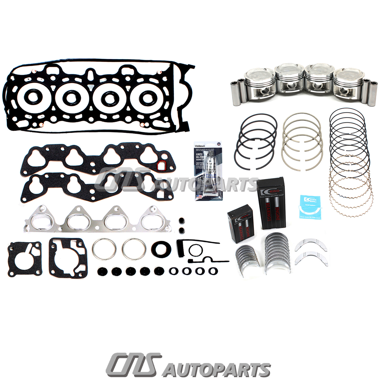 For 92-95 Honda Civic EX Si 1.6L SOHC Head gasket Set Piston+Ring ...