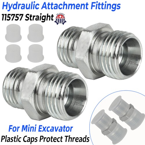 Pair Hydraulic Attachment Fitting Adapters For Mini Excavator 115757 ...