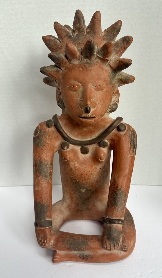 VTG Aztec Terracotta Clay Sitting Statue Primitive Folk Mayan Mexican ...