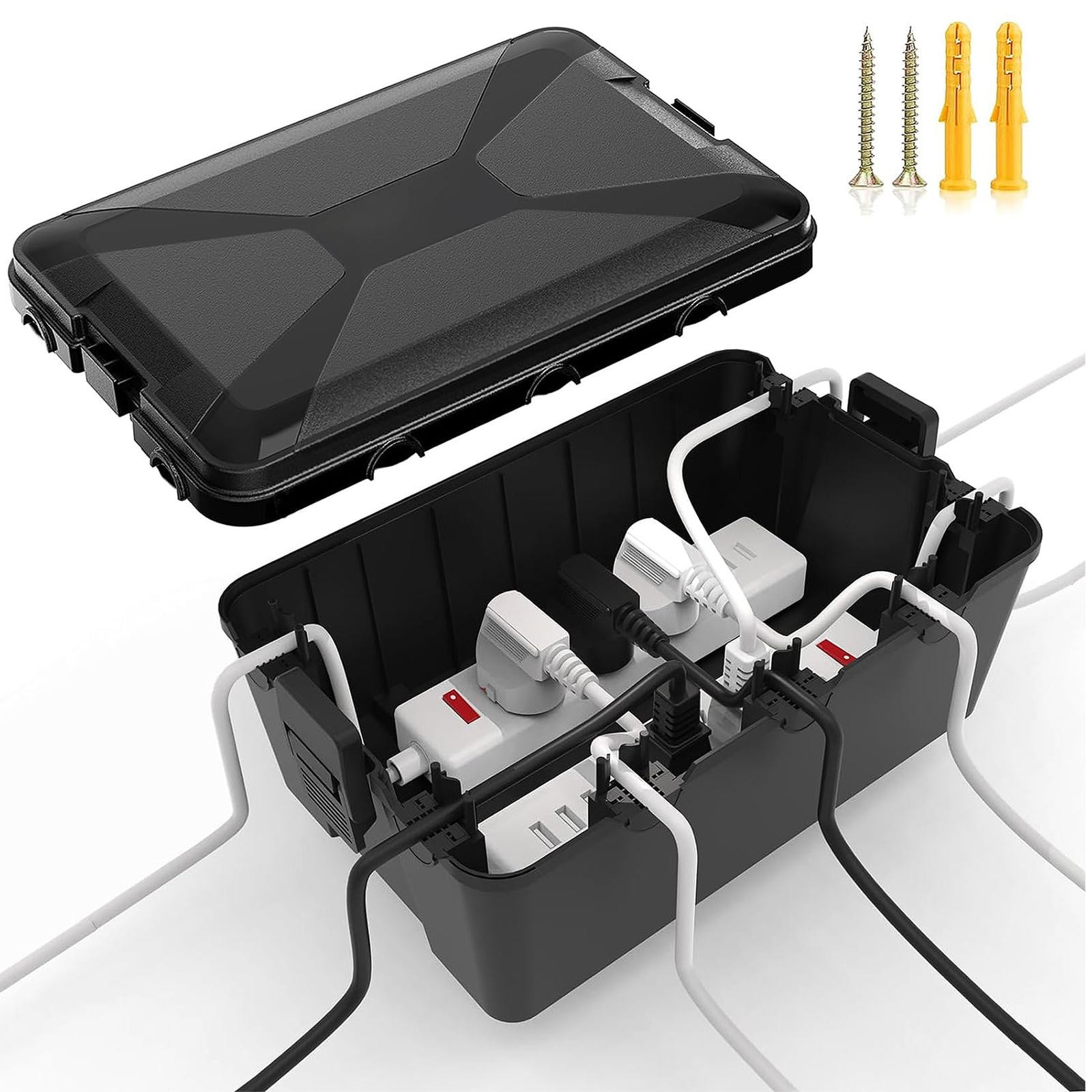 Large Outdoor Extension Cord Box Waterproof 12.6 x 8.3 x 5.2 inch IP54 ...
