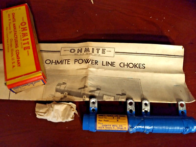 NOS Vintage Ohmite Z-20 Blue Power Line Choke Resistor 5 Amp 13.5 H 0. ...