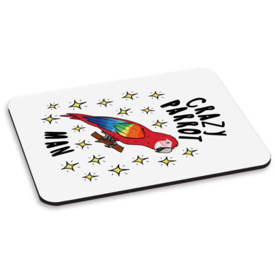 Crazy Parrot Man Stars PC Computer Mouse Mat Pad - Funny Animal Bird | eBay