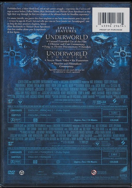 Underworld / Underworld: Evolution (DVD, 2009, 2-Disc Set, Canadian ...