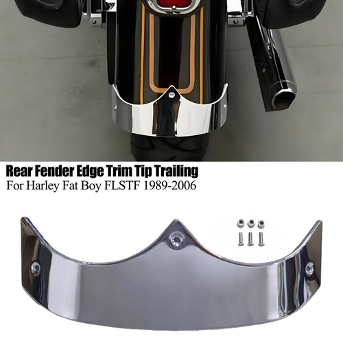 Chrome Rear Fender Trim Tip Trailing Fit For Harley Fat Boy FLSTF 1989 ...