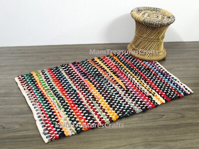 Multicolor Chindi Rug Area Rag Rug Home Decor Chindi Rug Rag Bohemian ...
