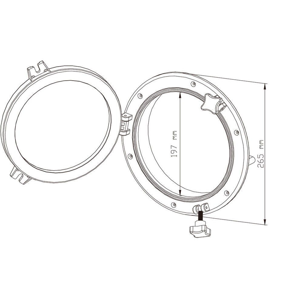 10 inch SEAFLO Boat Porthole Marine Round Hatches RV Windows Portlight ...